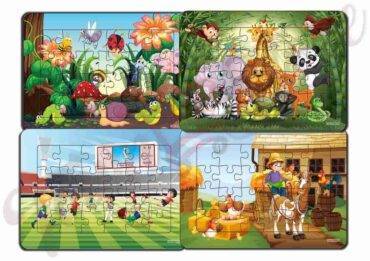Mixed Series 1 - 4 Packs - 24 Pieces Jigsaw Puzzles Duplex Paper Board ...